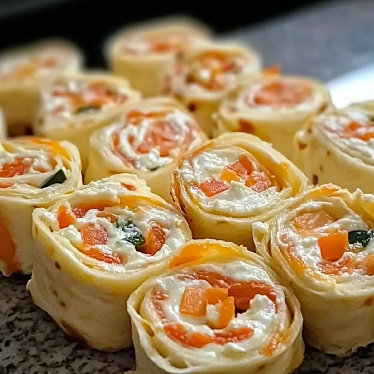 Frischkäse Roll-Ups: Blitzschnelles Snackvergnügen