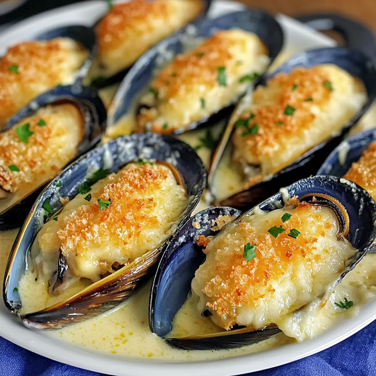 Gefüllte Backmuscheln mit cremiger Bechamelsauce - köstlich!